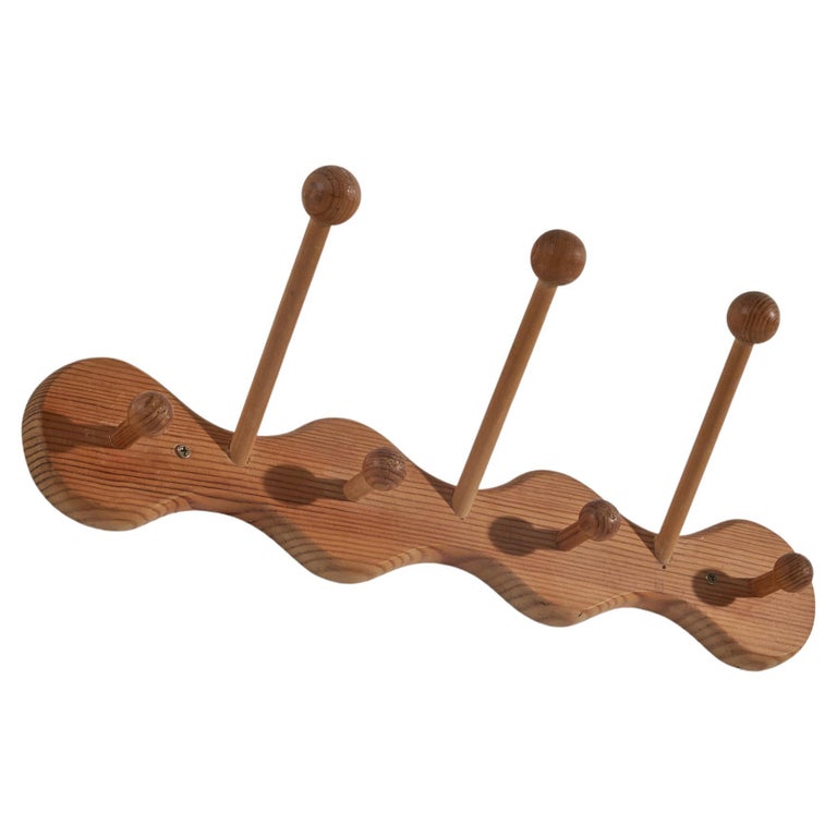 Swedish Designer, Coat Rack, Pine, Sweden, 1970s at 1stDibs