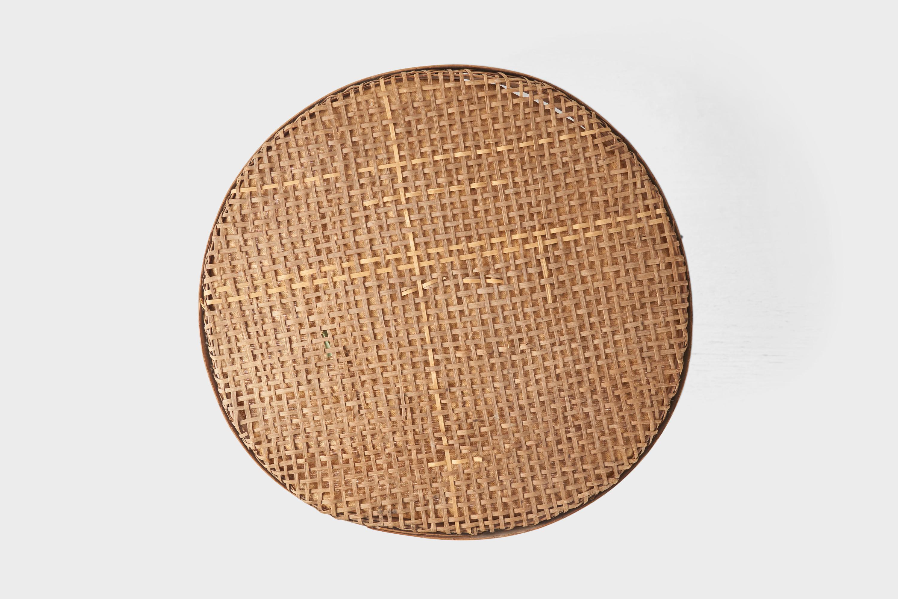 Swedish Designer, Flush Mount, Cane, Burlap, Pine, Sweden, 1920s at 1stDibs