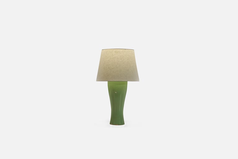 Swedish Designer, Green Table Lamps, Lacquered Wood, Sweden, c. 1970s ...