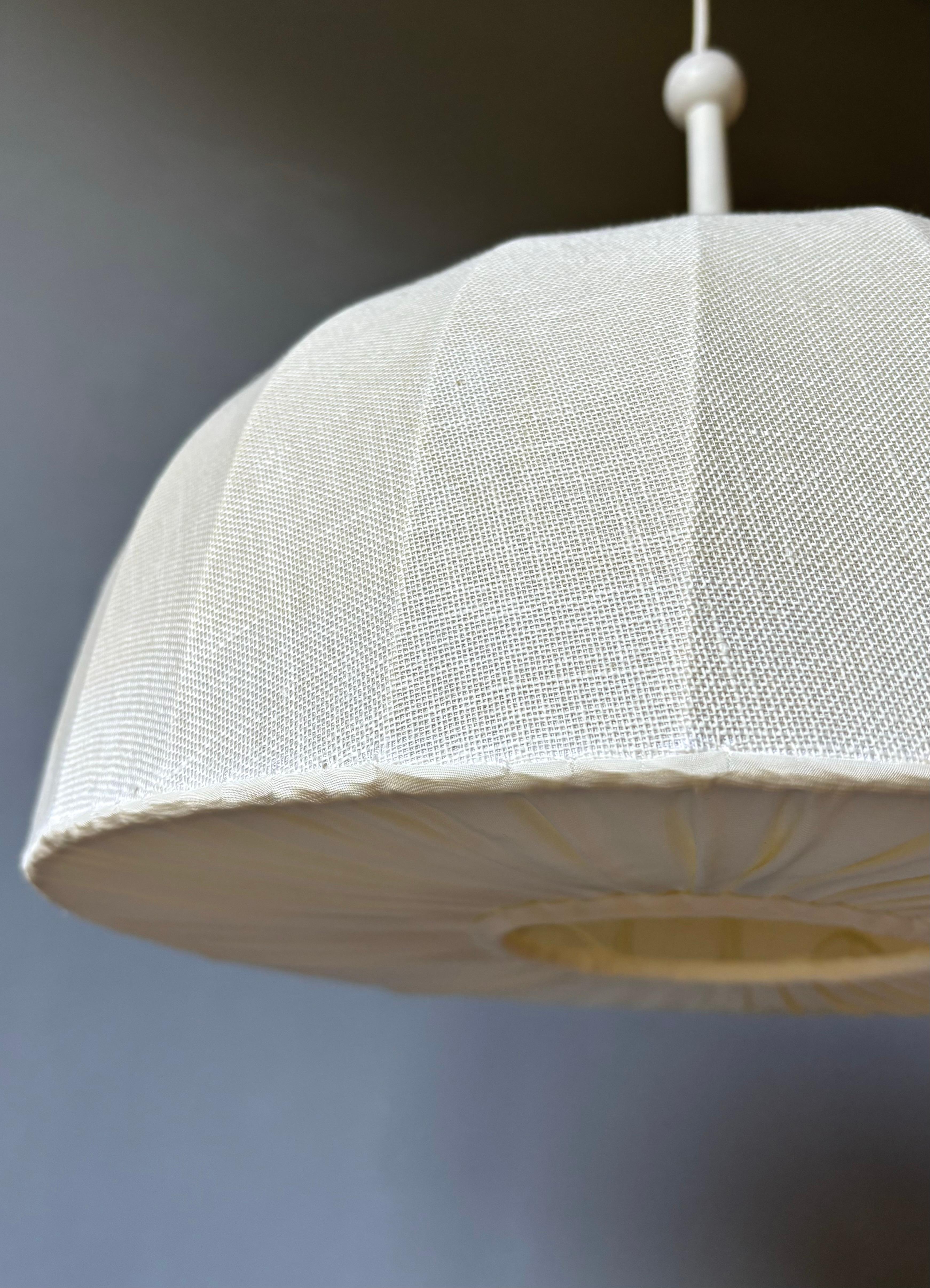 Swedish Designer Josef Frank Style Textile Dome Pendant, 1960s at 1stDibs