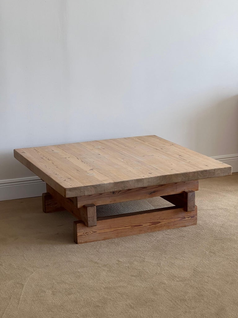 Swedish Designer, Large Coffee / Cocktail Table, Pine, Sweden, 1970s at ...