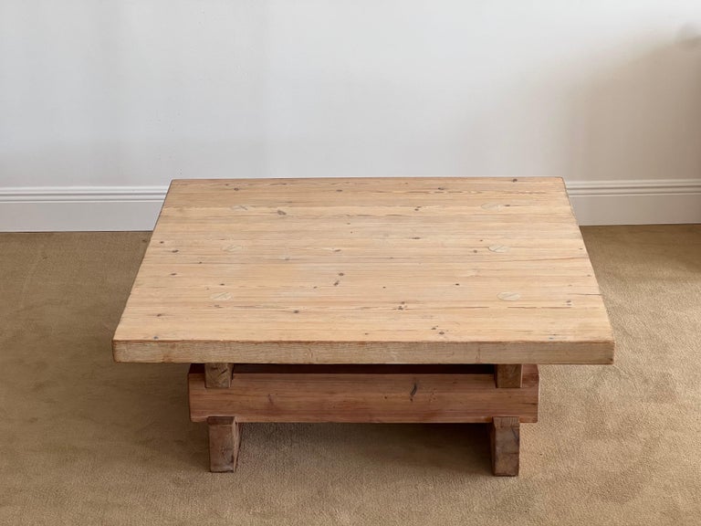 Swedish Designer, Large Coffee / Cocktail Table, Pine, Sweden, 1970s at ...
