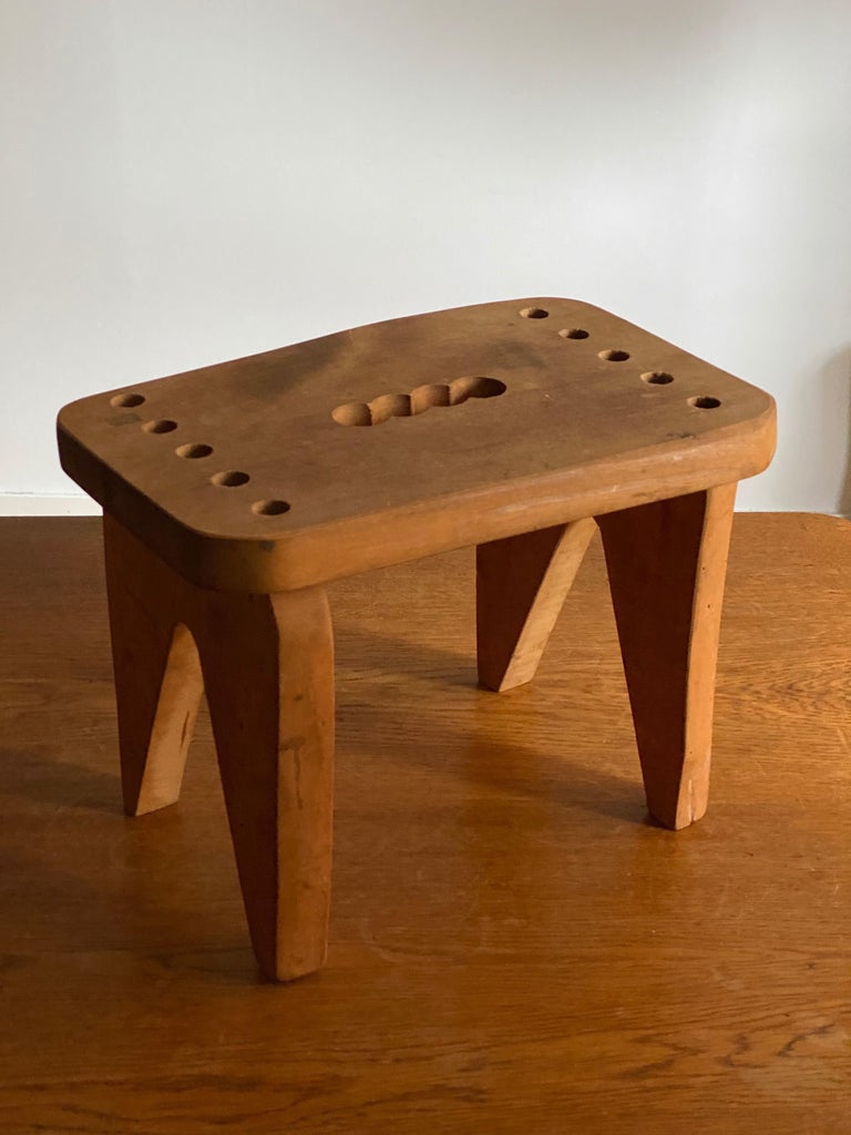 Swedish Designer, Minimalist Sauna Stool, Solid Pine, Sweden, 1950s For ...