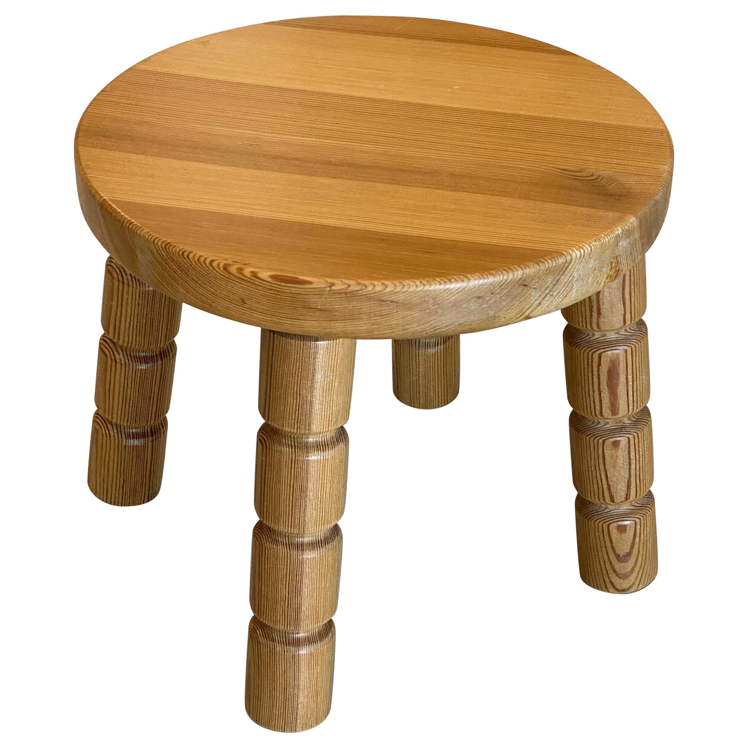 Swedish Designer, Minimalist Studio Stool Solid Pine, 1970s, Sweden For ...