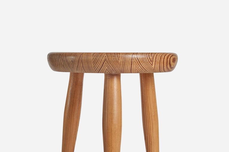 Swedish Designer, Minimalist Studio Stools, Solid Pine, Sweden, 1960s ...