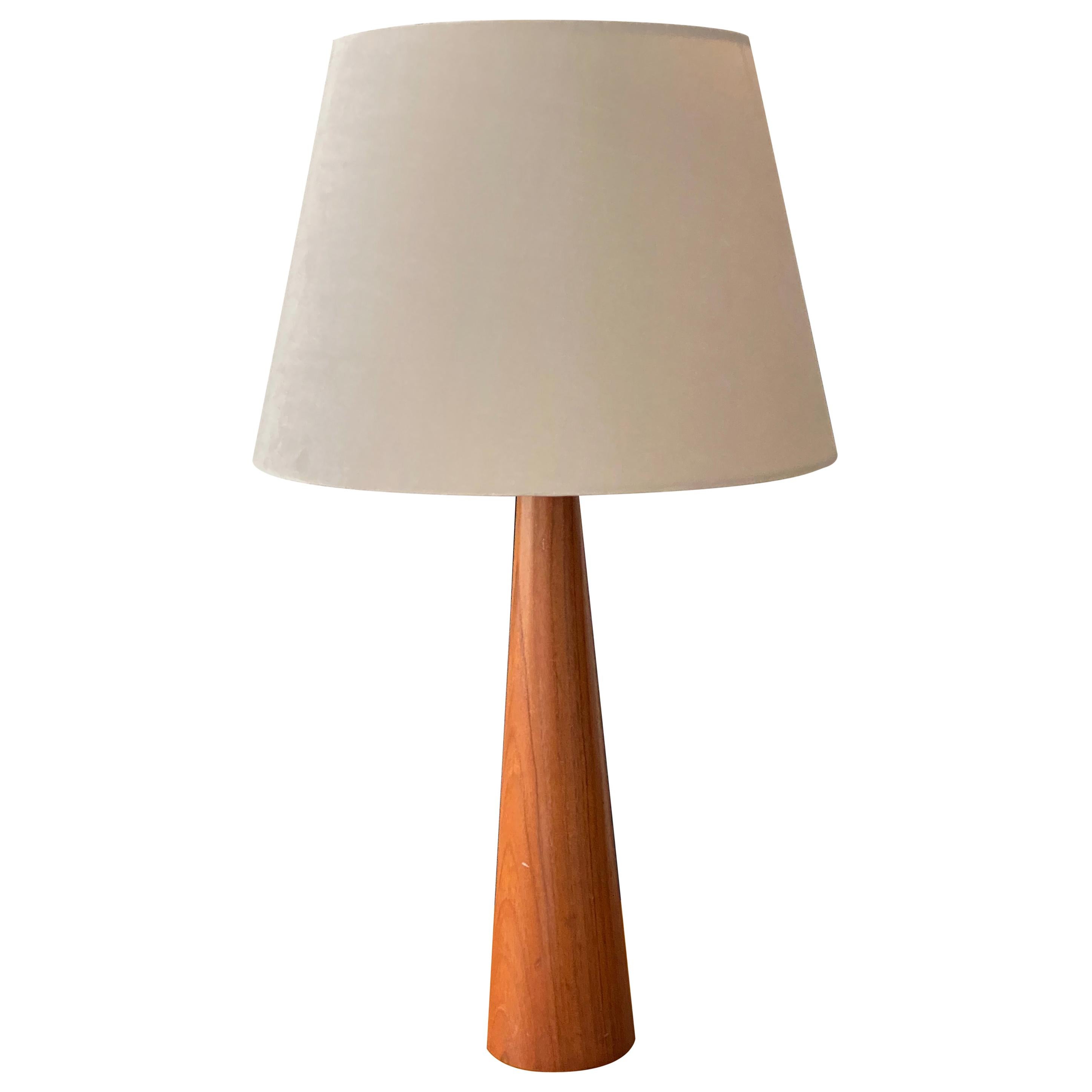 Swedish Designer, Minimalist Table Lamps, Solid Teak, Leatherette ...