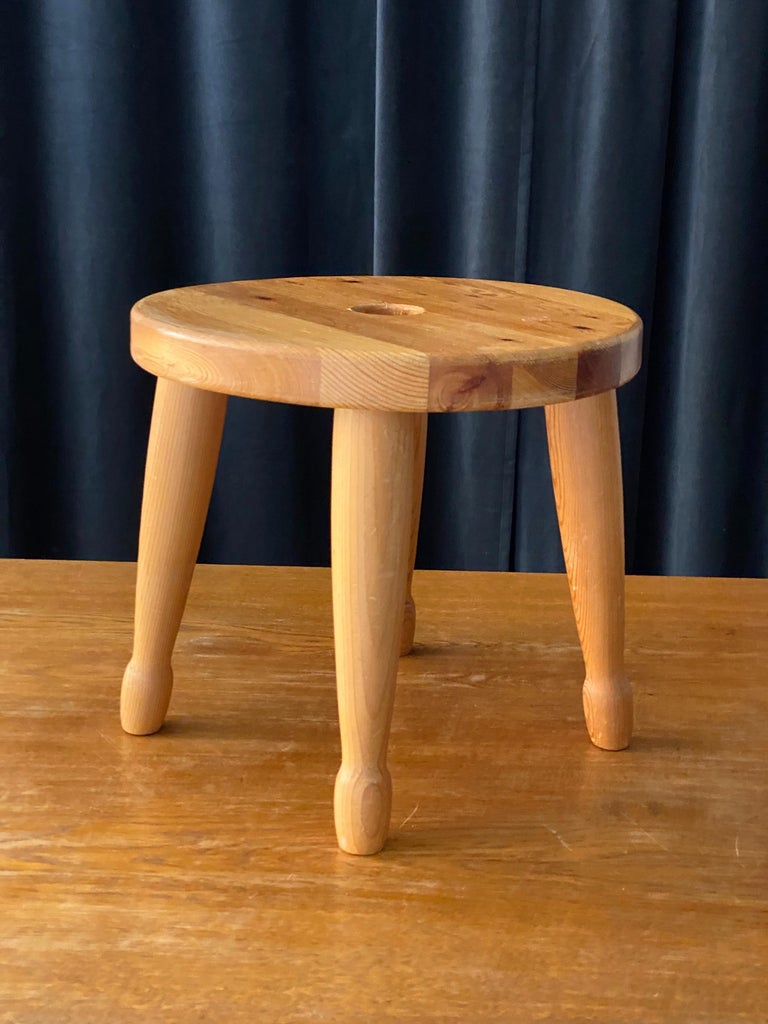 Swedish Designer, Organic Sauna Stool, Sculpted Pine, 1970s, Sweden at ...