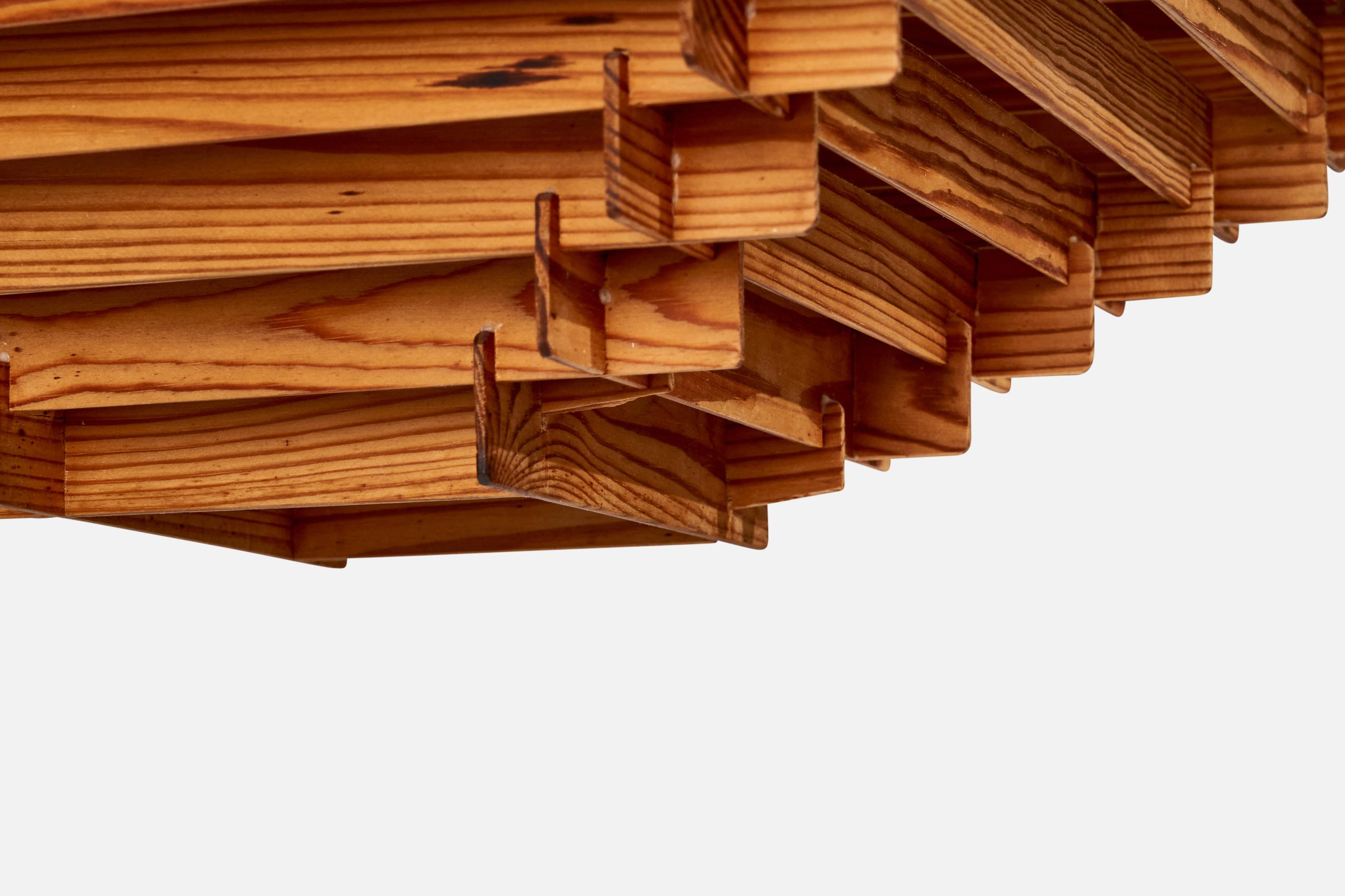 Swedish Designer, Pendant, Pine, Sweden, 1960s For Sale at 1stDibs