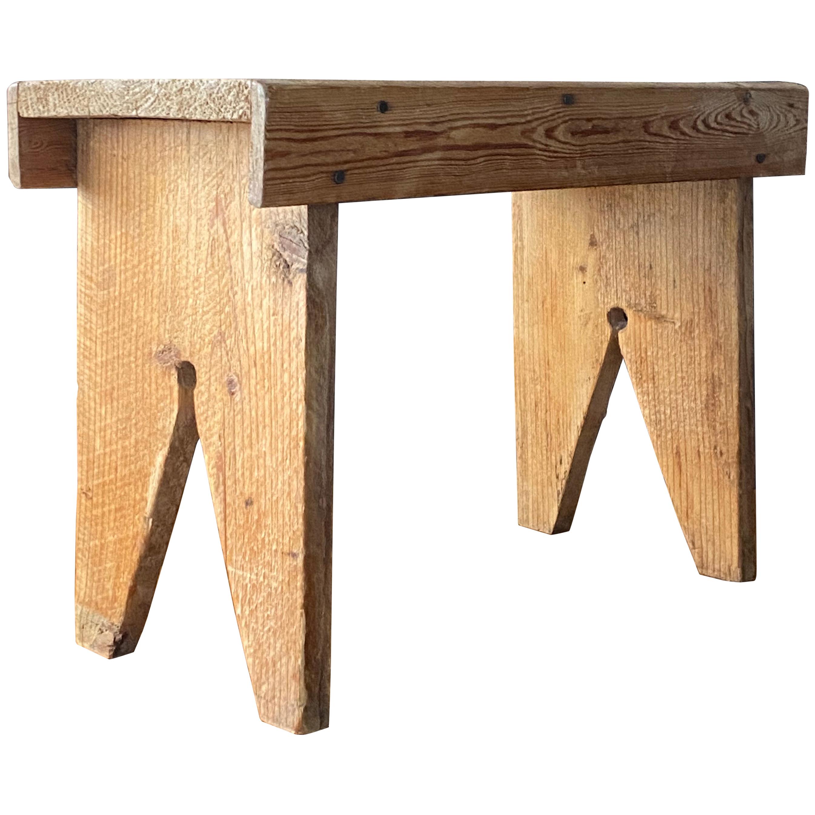 Rustic Half Round Farm Stool, France, 1960s For Sale at 1stDibs