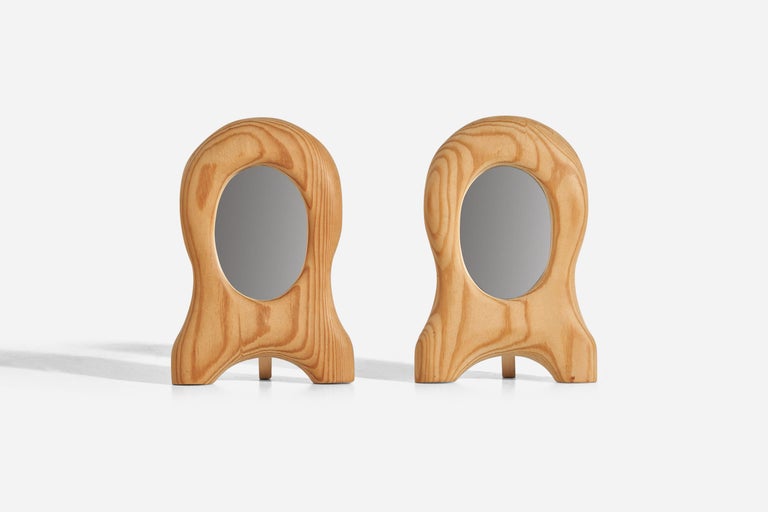 Swedish Designer, Small Table Mirrors, Pine, Mirror Glass, Sweden ...