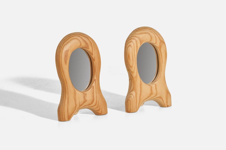 Swedish Designer, Small Table Mirrors, Pine, Mirror Glass, Sweden ...
