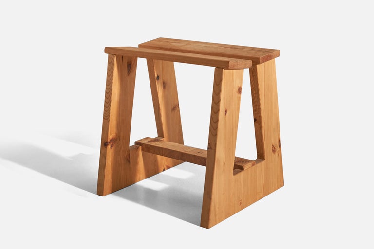 Swedish Designer, Stool, Pine, Sweden, 1970s For Sale at 1stDibs