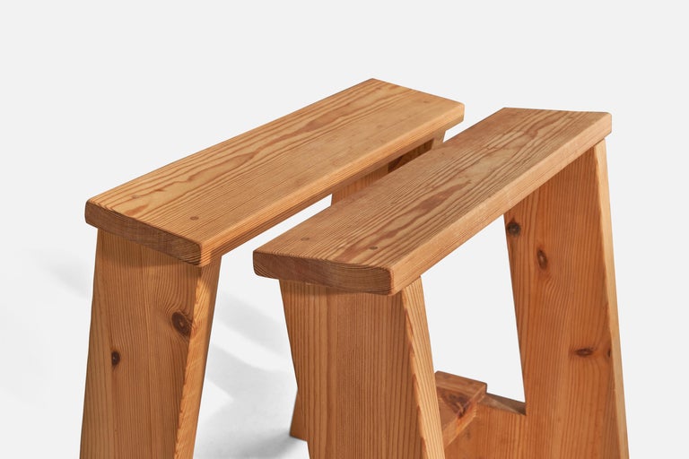 Swedish Designer, Stool, Pine, Sweden, 1970s For Sale at 1stDibs