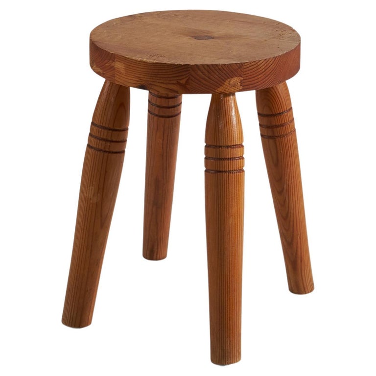 Swedish Designer, Stool, Pine, Sweden, 1970s For Sale at 1stDibs