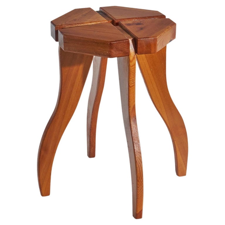 Swedish Designer, Stool, Pine, Sweden, 1970s For Sale at 1stDibs