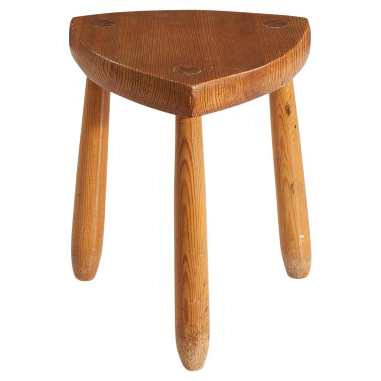 Swedish Designer, Stool, Solid Pine, Sweden, 1961 For Sale at 1stDibs