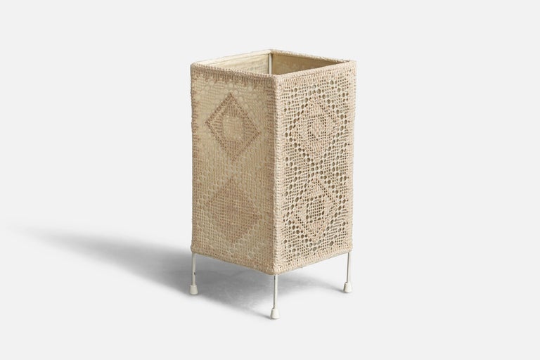 Swedish Designer, Table Lamp, Metal, Fabric, Sweden, 1950s For Sale at ...