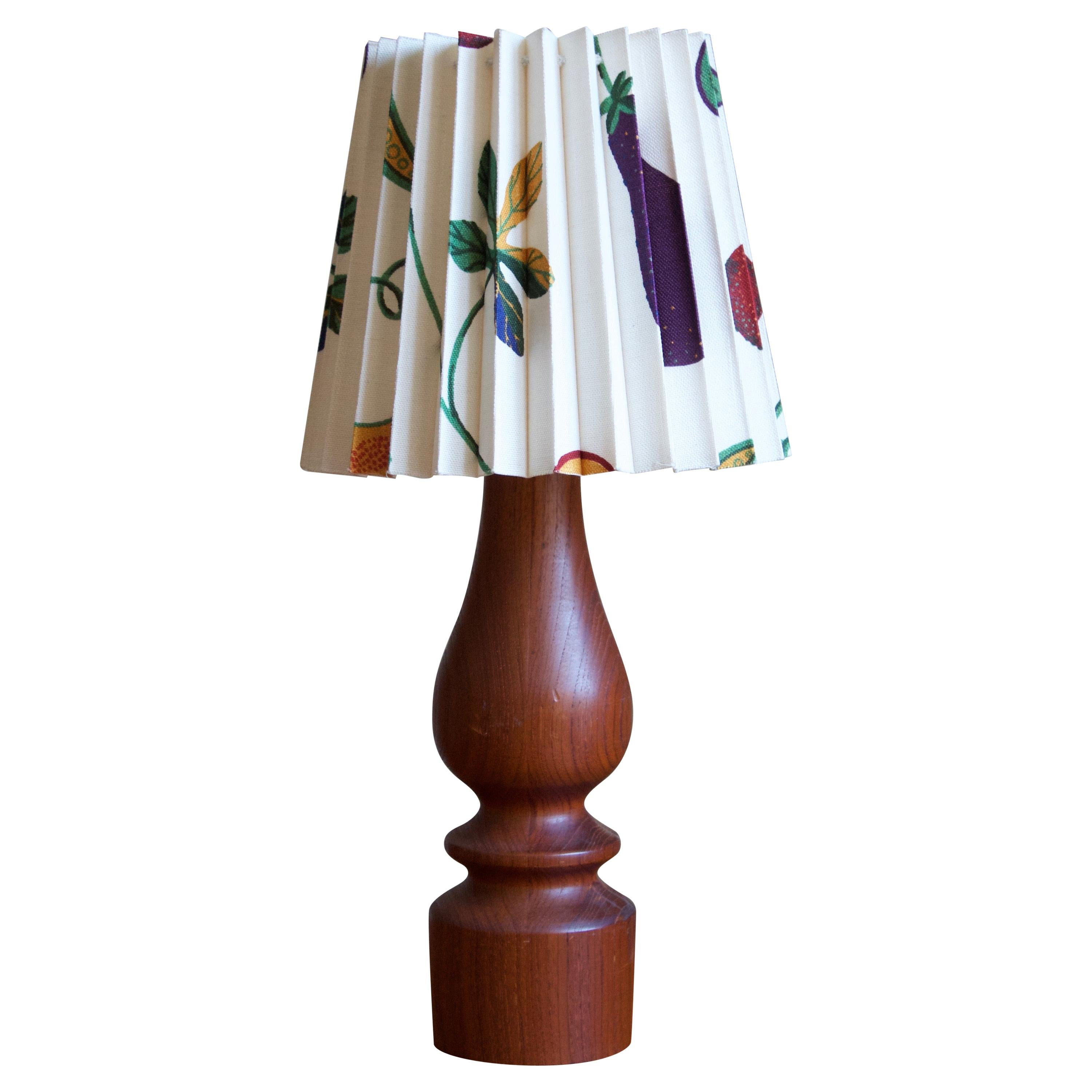 Swedish Designer, Small Minimalist Table Lamp, Teak, Sweden, 1950s For ...