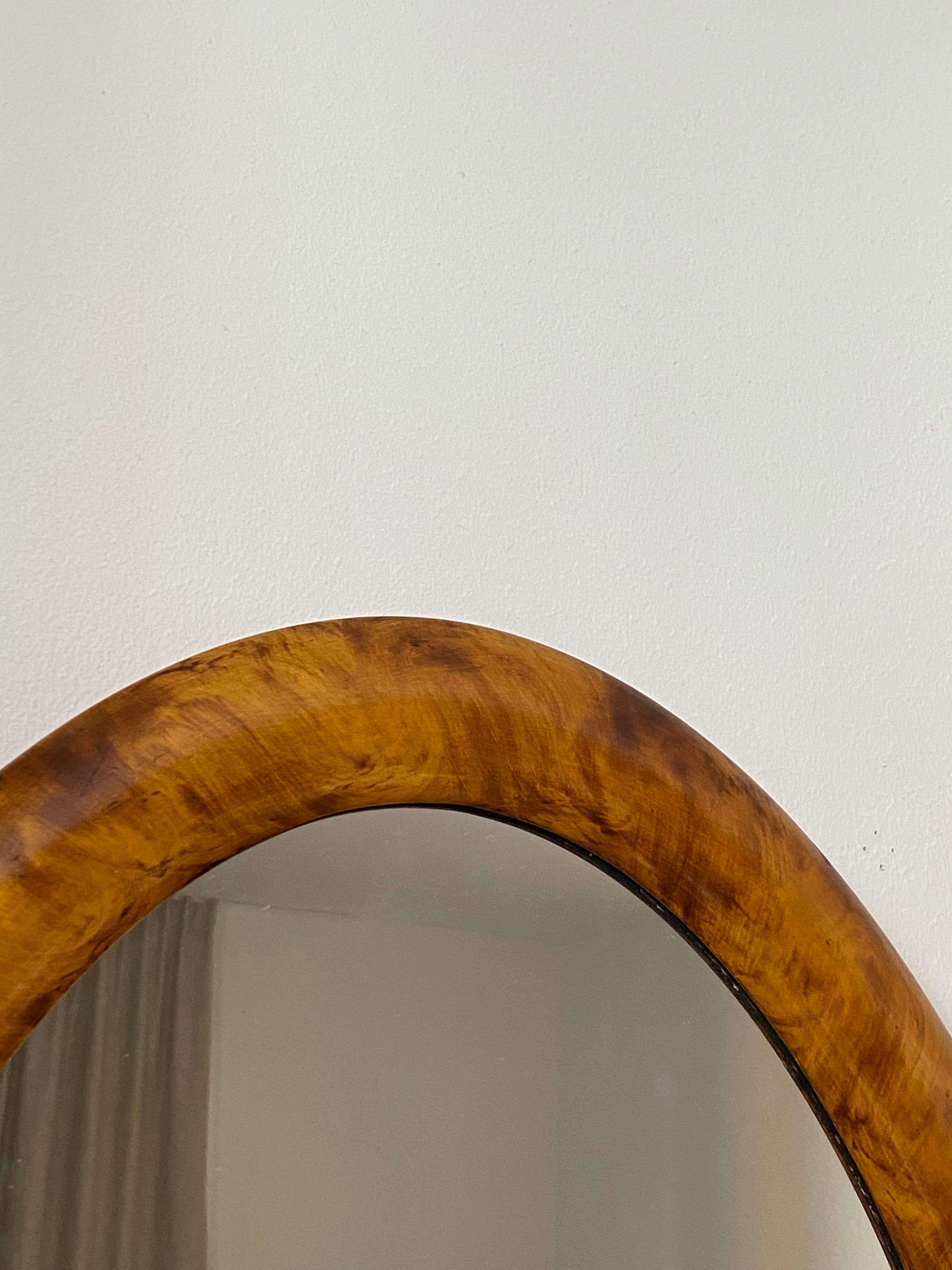 Swedish Designer, Wall Mirror, Lacquered Burlwood, Mirror Glass, Sweden ...
