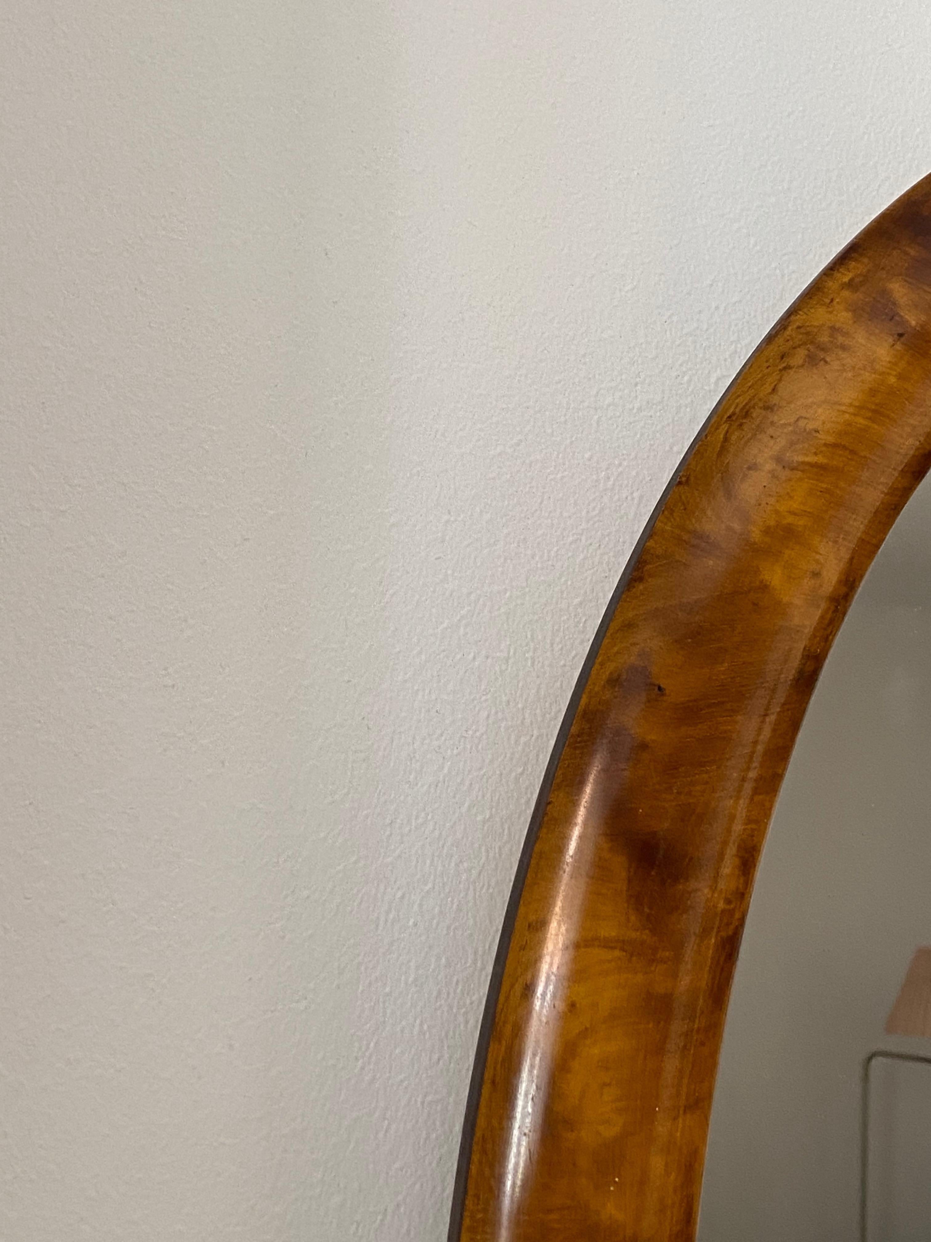 Swedish Designer, Wall Mirror, Lacquered Burlwood, Mirror Glass, Sweden ...