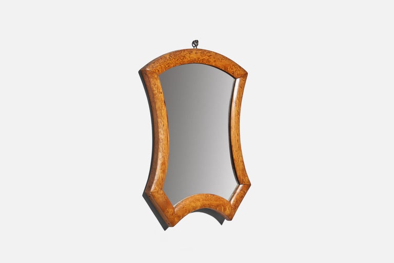 Swedish Designer, Wall Mirror, Masur Birch, Mirror Glass, Sweden, 1930s ...