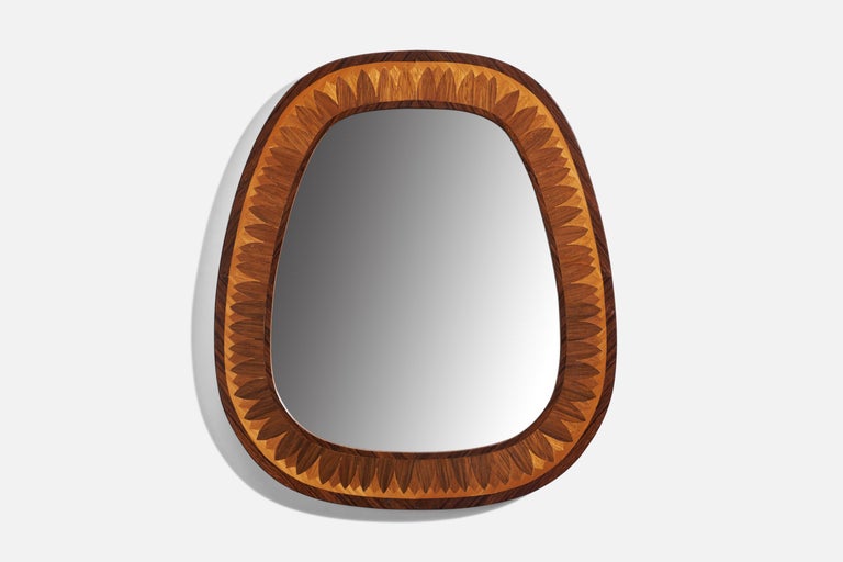 Swedish Designer, Wall Mirror, Wooden Inlays, Sweden, 1930s For Sale at ...