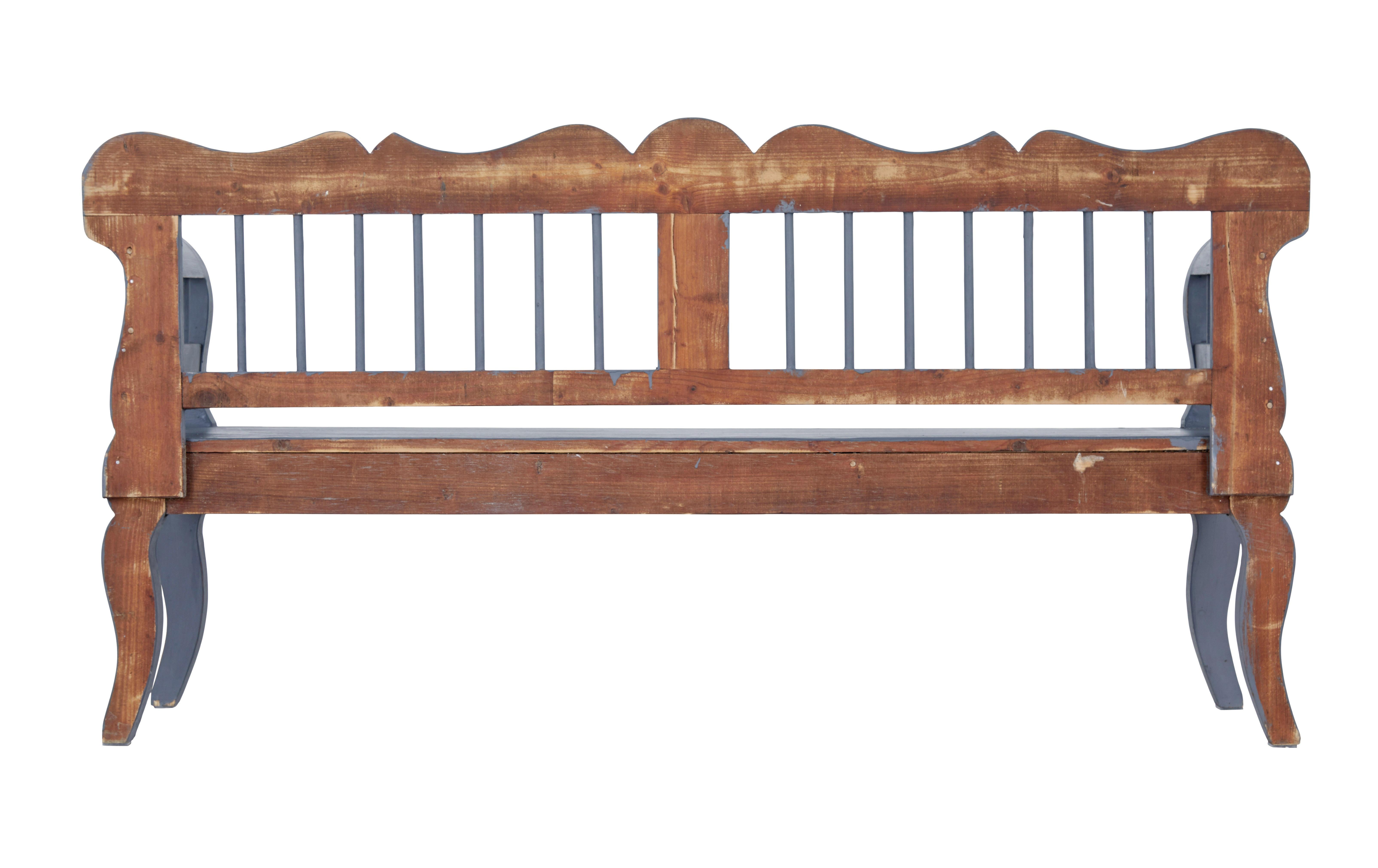 Swedish Early 20th Century Painted Pine Bench For Sale at 1stDibs