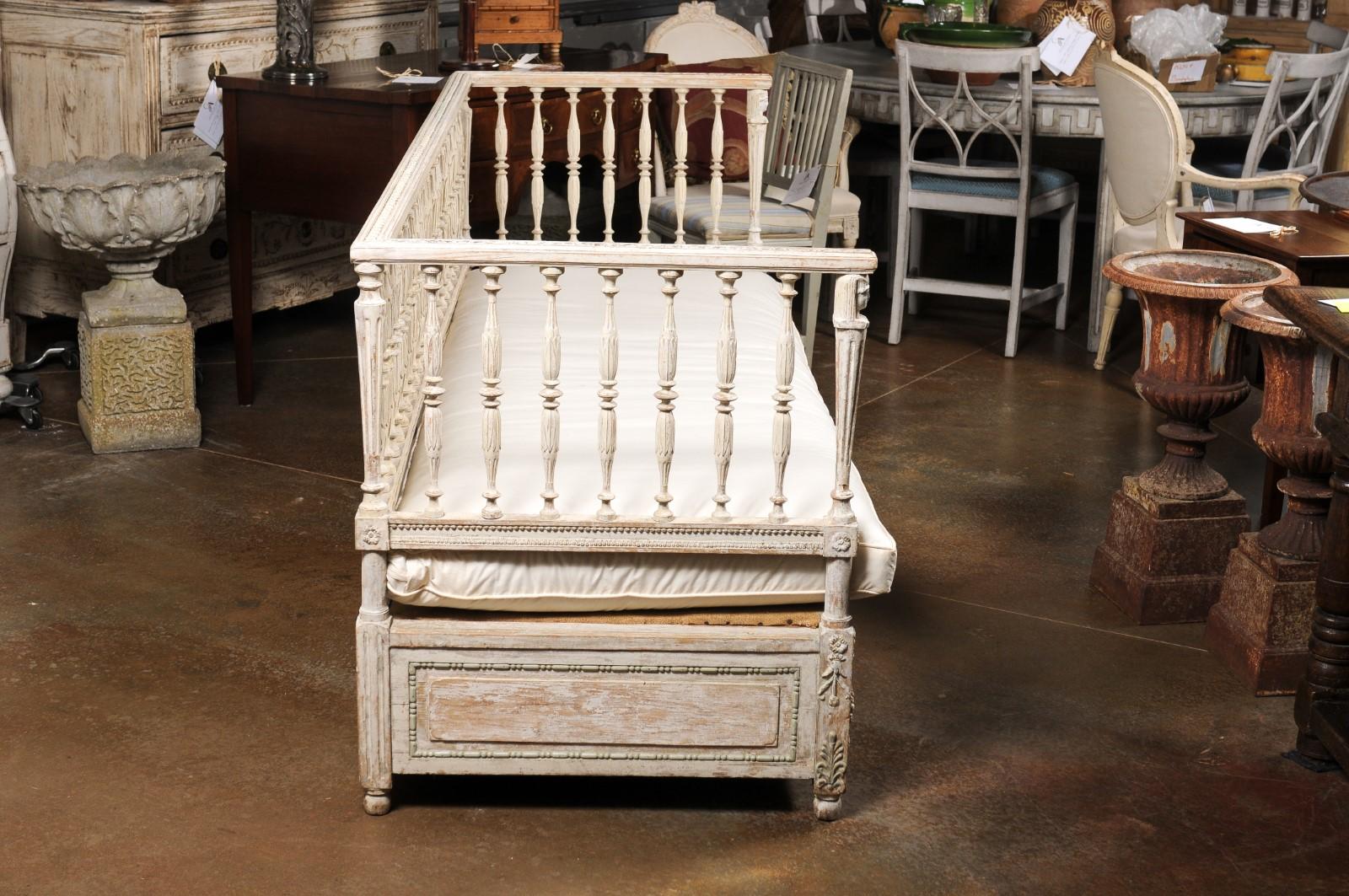 Swedish Egyptian Revival Period 1790s Painted Sofa with Carved ...