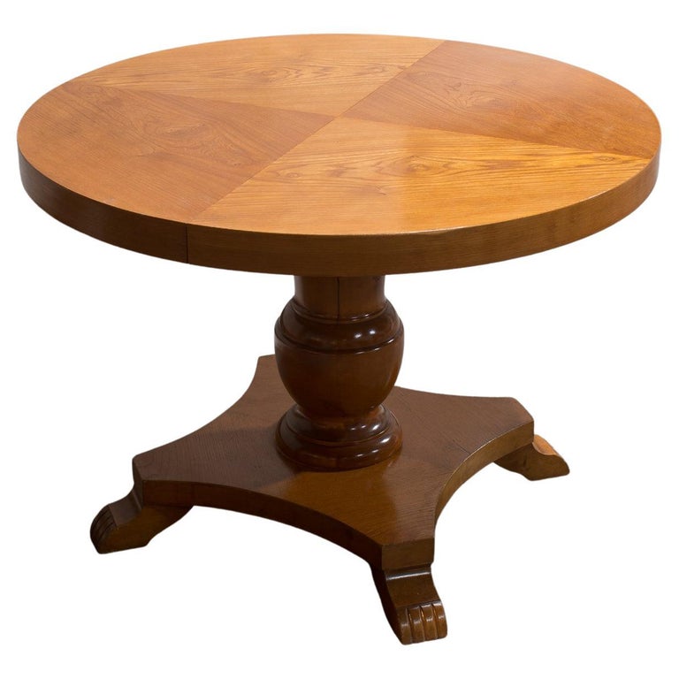 Swedish Elm Art Moderne Round Pedestal End or Side Table For Sale at ...
