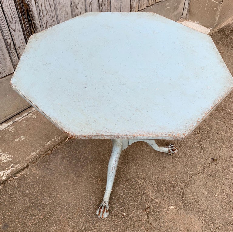 Swedish Empire Octagonal Drop-Leaf Light Blue Painted Table For Sale at ...