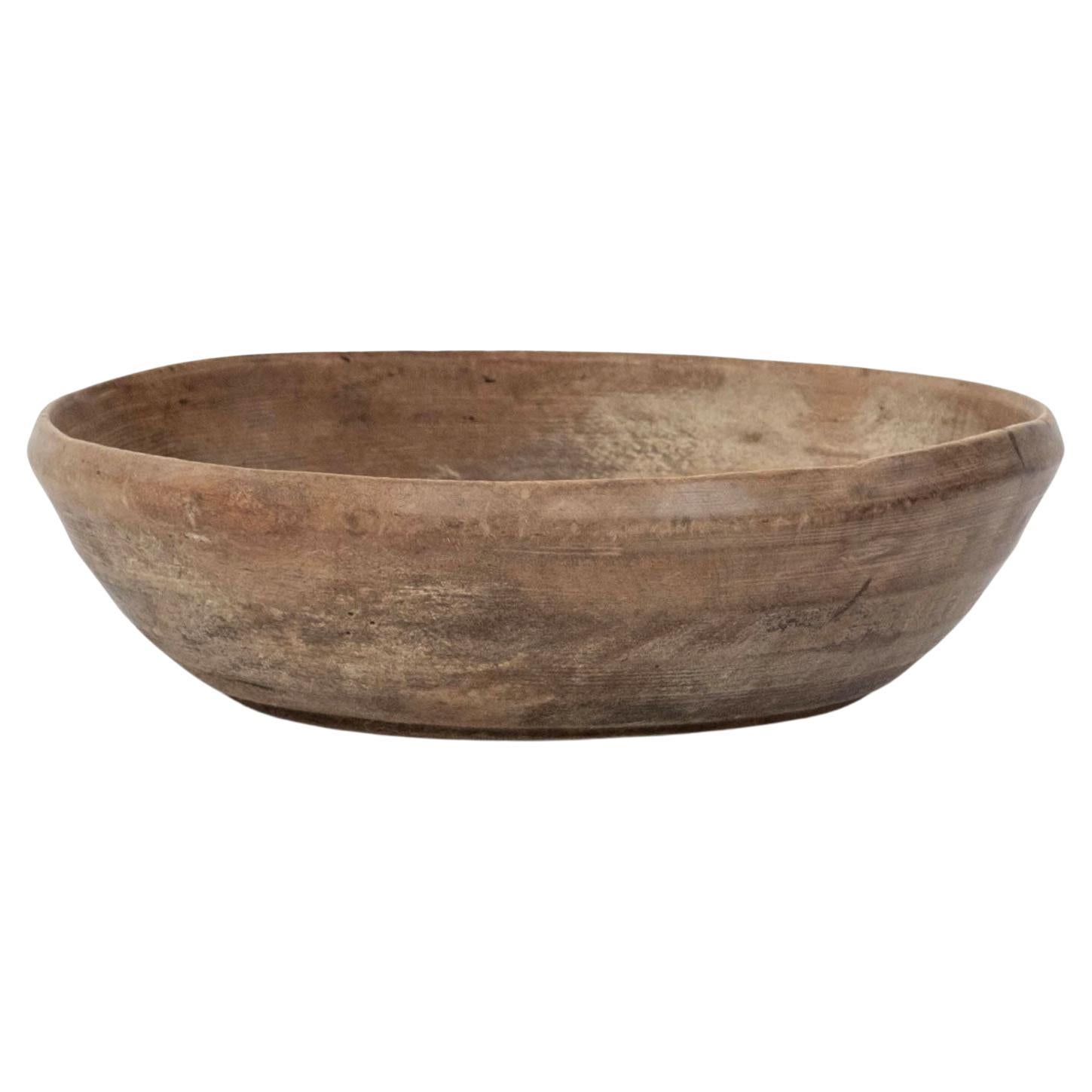 Rustic Swedish Turned Bowl For Sale at 1stDibs