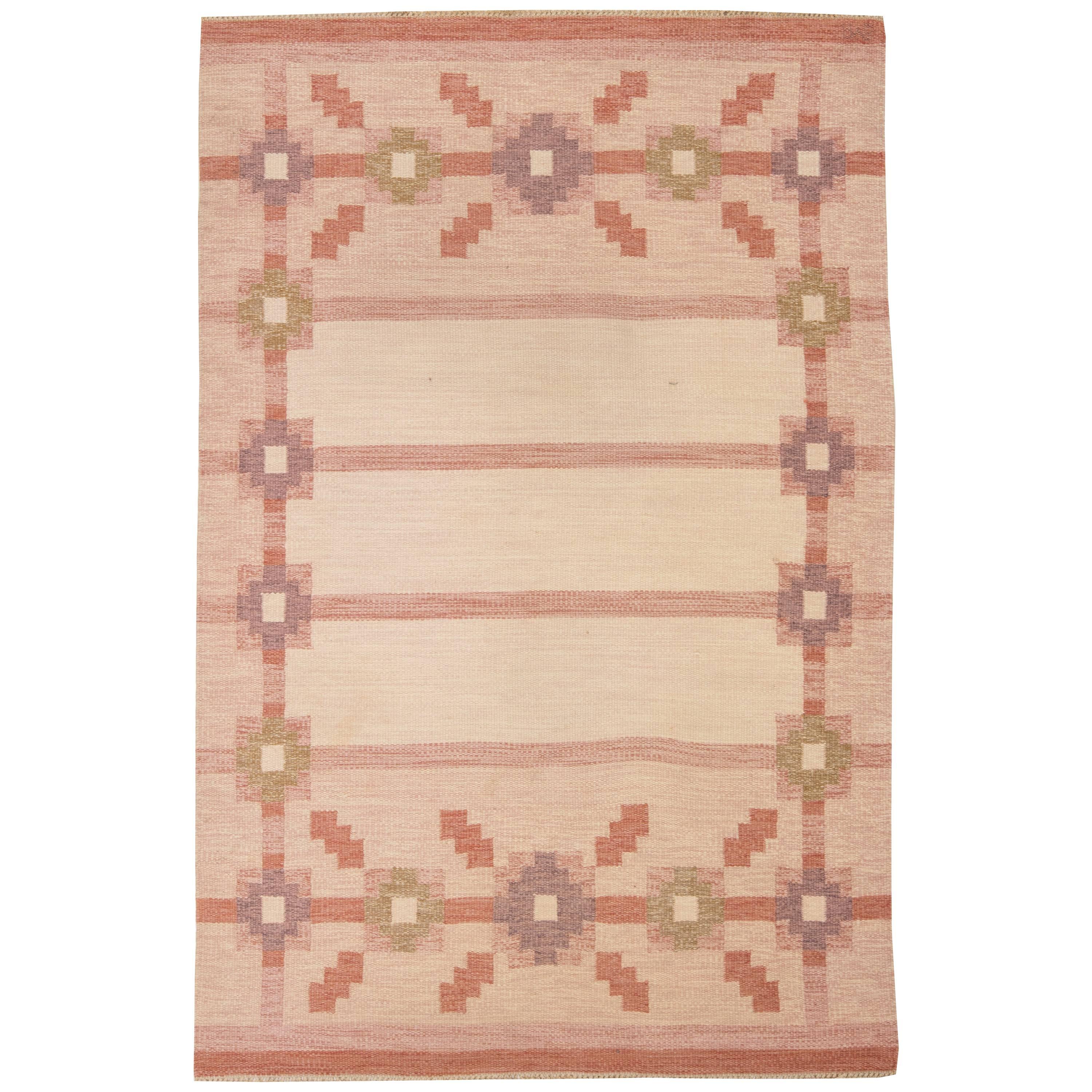 Mid-20th Century Swedish Flatweave Wool Rug by Alice Wallebäck (AW) For ...
