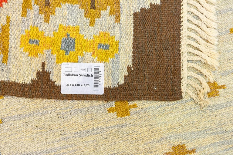 Swedish Flatweave Rug Rollakan Cross Motif, 1950-1970 For Sale at 1stDibs