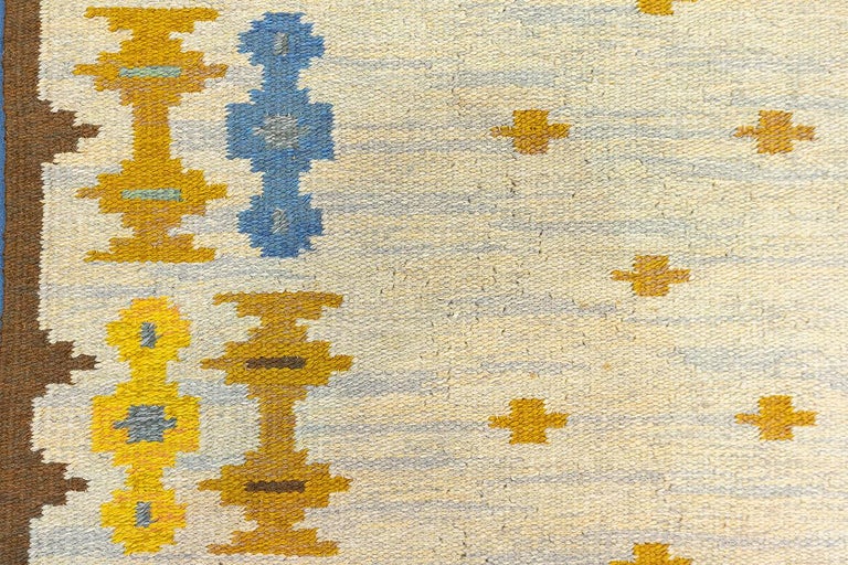 Swedish Flatweave Rug Rollakan Cross Motif, 1950-1970 For Sale at 1stDibs