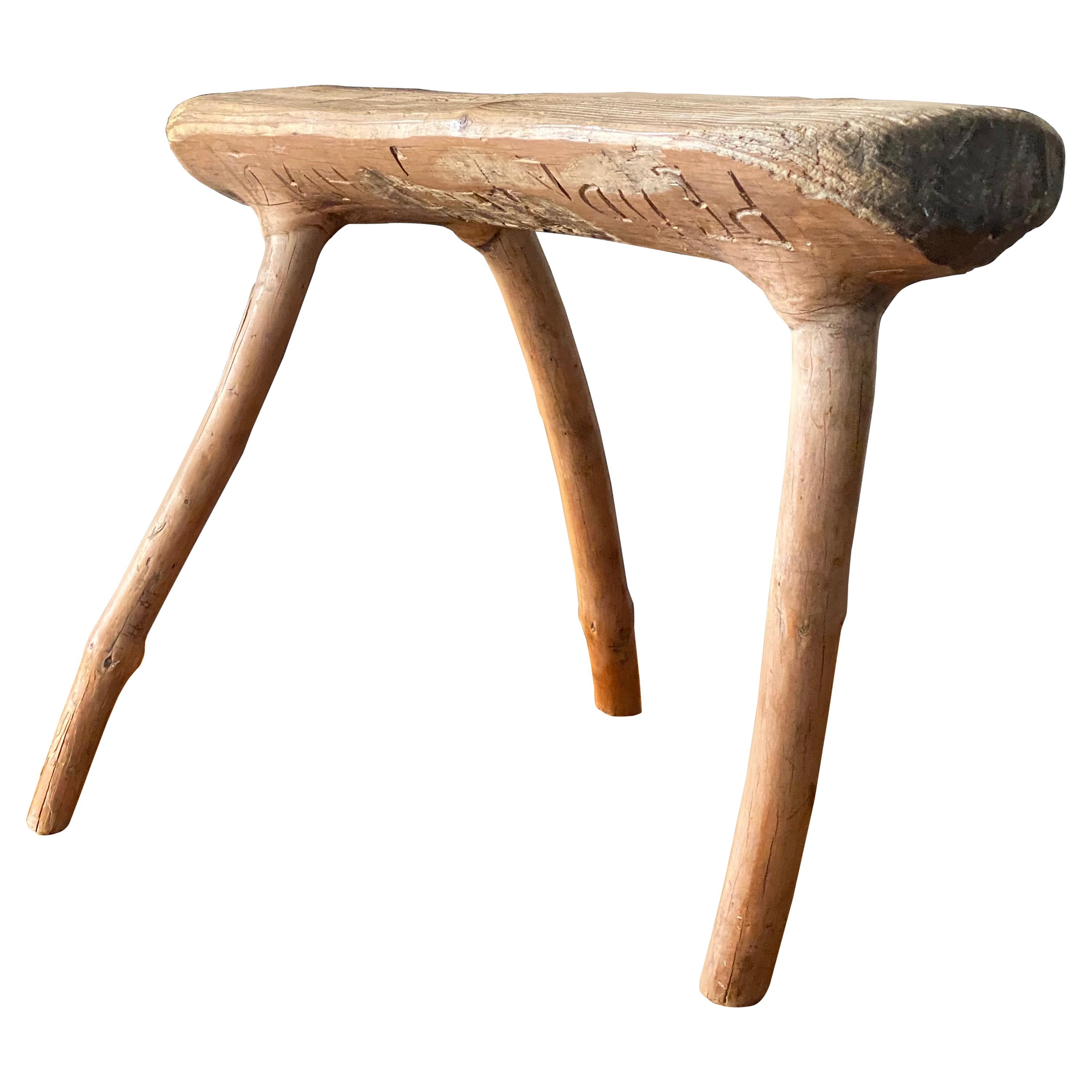Unique Thai Wood Stool at 1stDibs