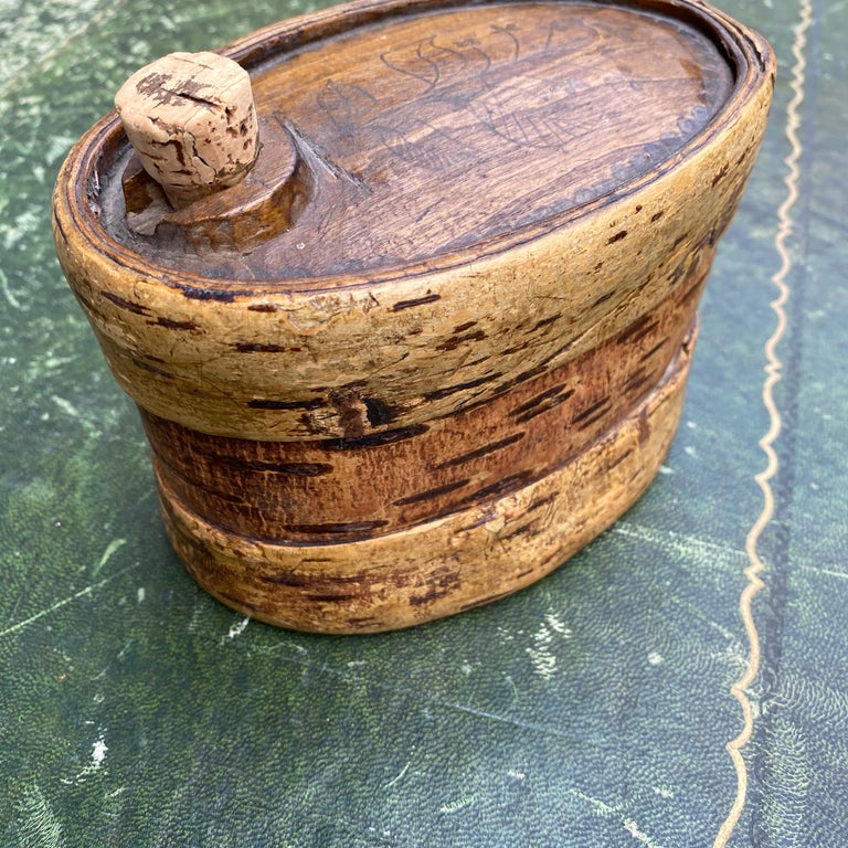 Swedish Folk Art Wood Wine And Water Container, circa 1800 For Sale at ...