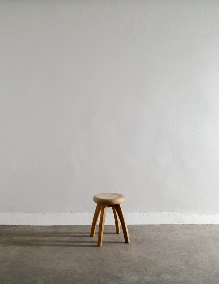 Swedish Four Legged Stool in Solid Pine, 1970s For Sale at 1stDibs