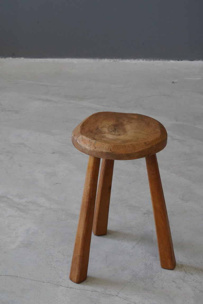 Swedish, Free-Form Stool, Carved Wood, Sweden, c. 1940s For Sale at 1stDibs