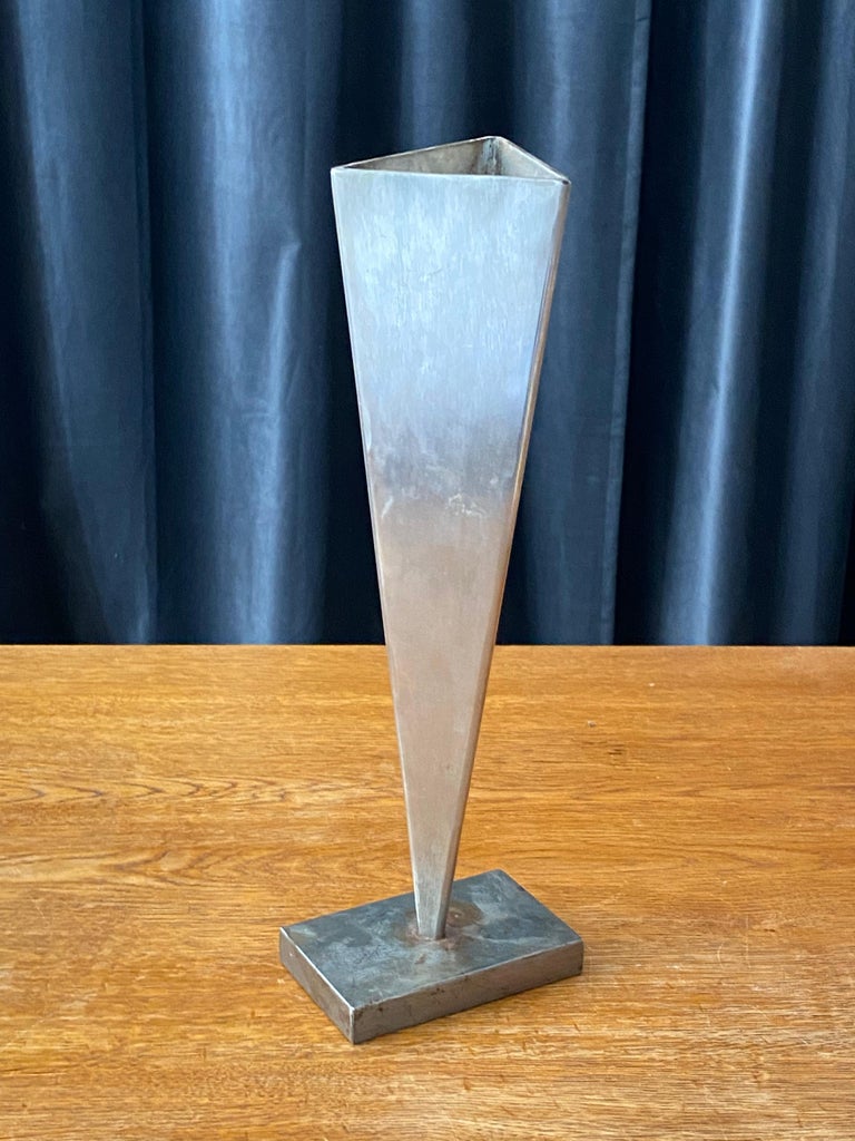 Swedish Functionalist Designer, Steel Flower Vase, Sweden, 1940s For ...