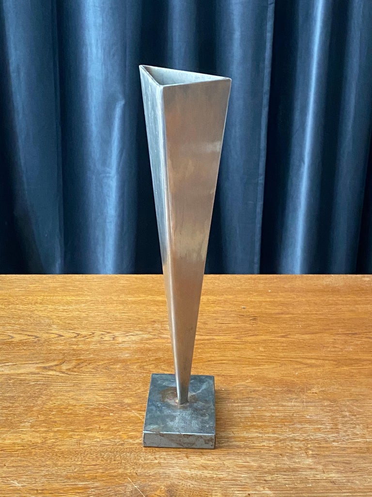 Swedish Functionalist Designer, Steel Flower Vase, Sweden, 1940s For ...