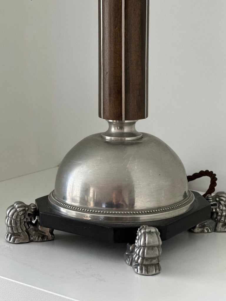 Swedish Grace Pewter Table Lamp Likely by Anna Petrus, C.G. Hallberg ...