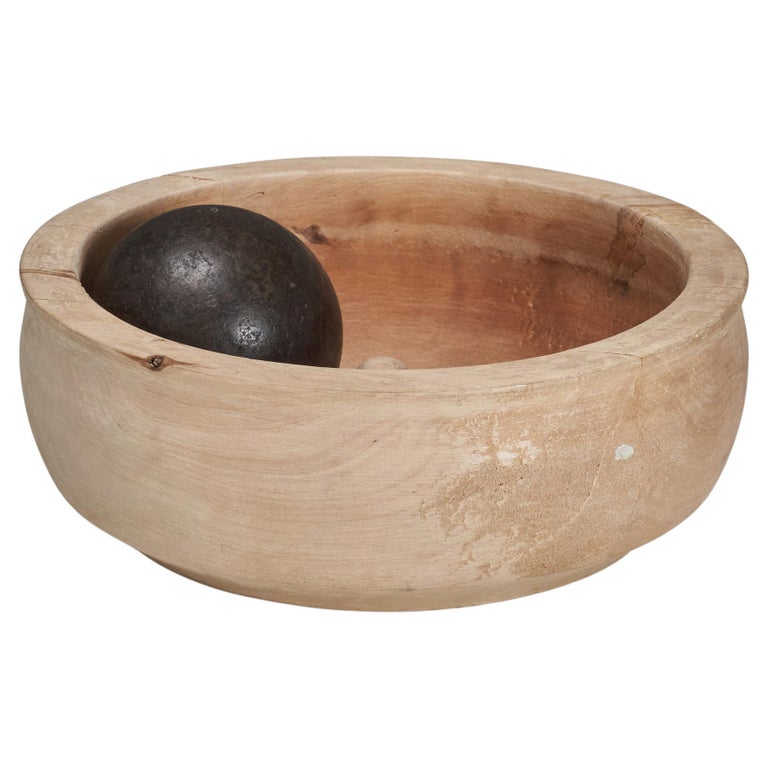 Swedish, Grinding Bowl, Hand-Carved Ash, Iron, Sweden, c. 1960s For ...