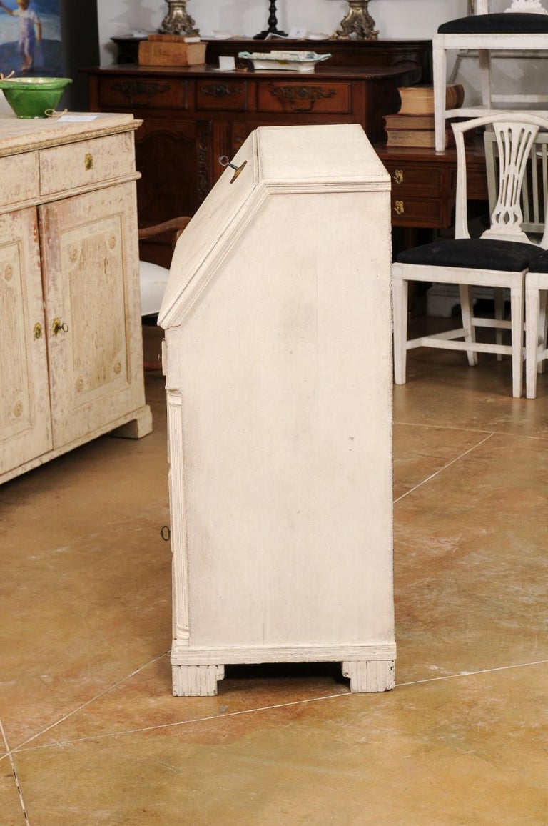 Swedish Gustavian 1790s Painted Slant-Front Desk with Carved Diamond ...