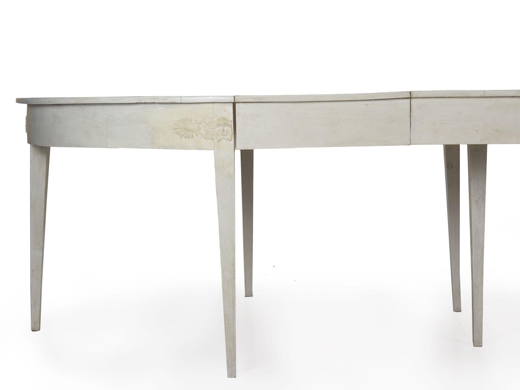 Swedish Gustavian Antique White Painted Dining Table at 1stDibs ...