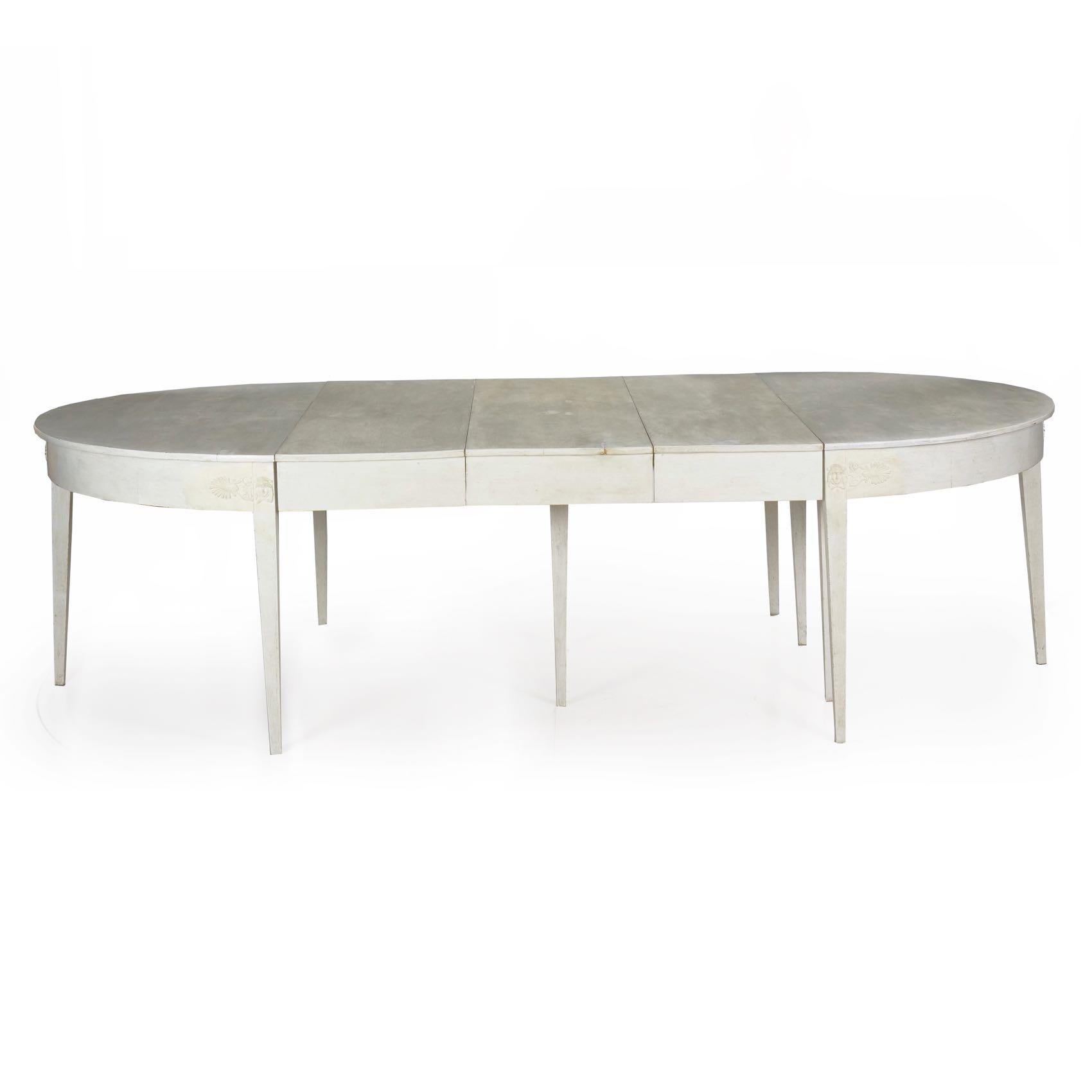 Swedish Gustavian Antique White Painted Dining Table at 1stDibs ...