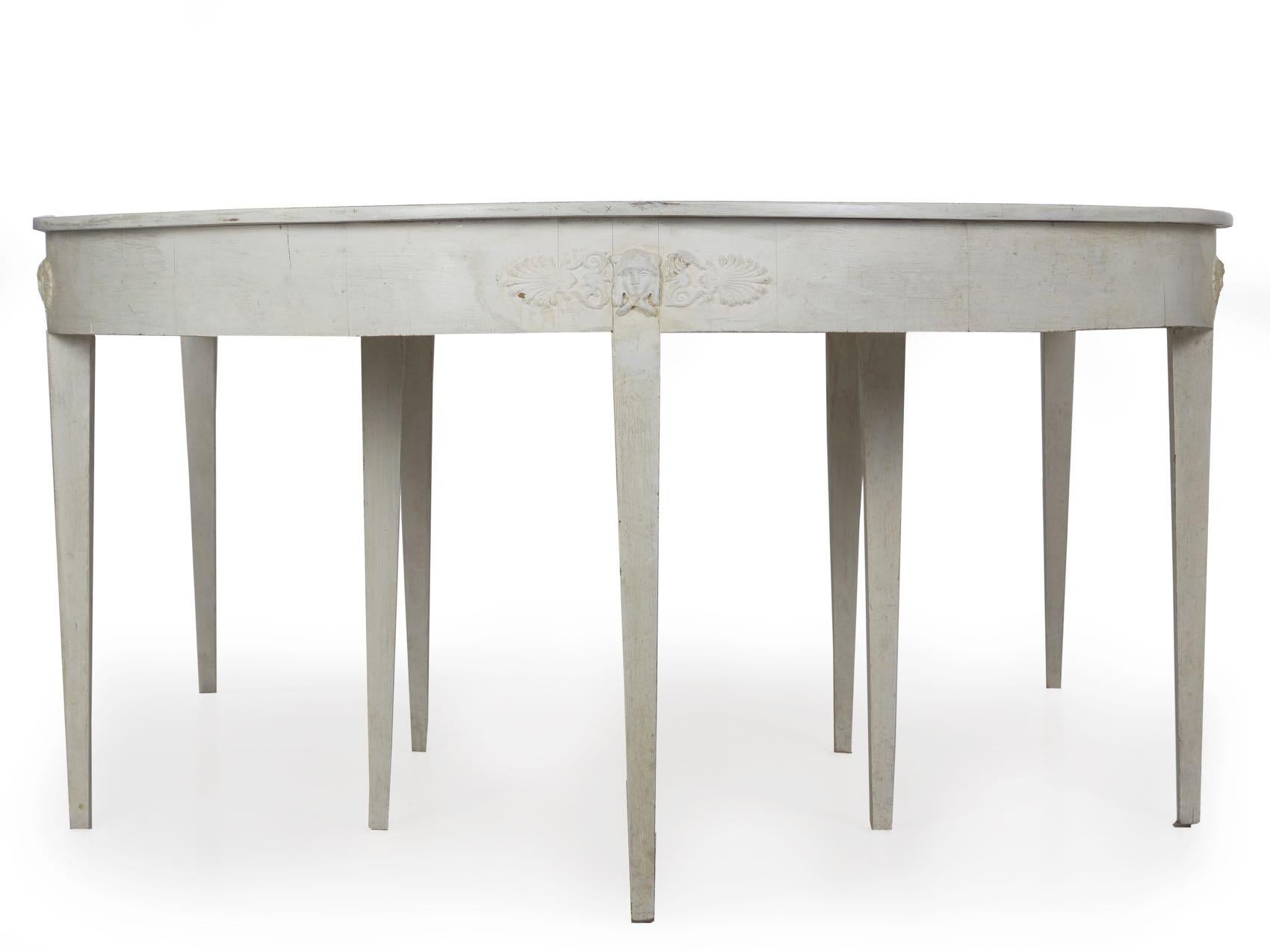 Swedish Gustavian Antique White Painted Dining Table at 1stDibs ...