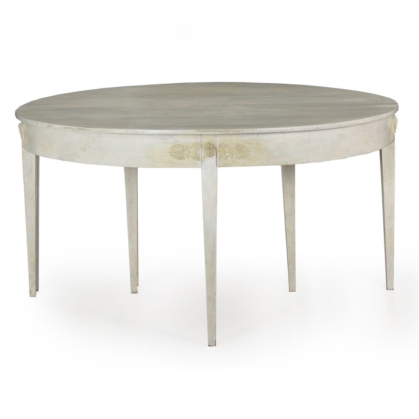 Swedish Gustavian Antique White Painted Dining Table at 1stDibs ...
