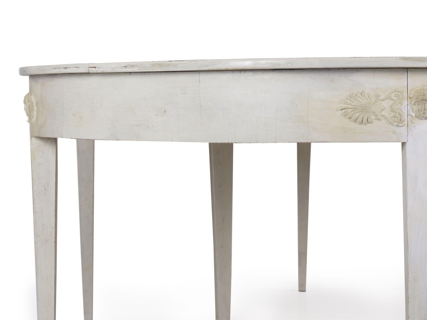 Swedish Gustavian Antique White Painted Dining Table at 1stDibs ...