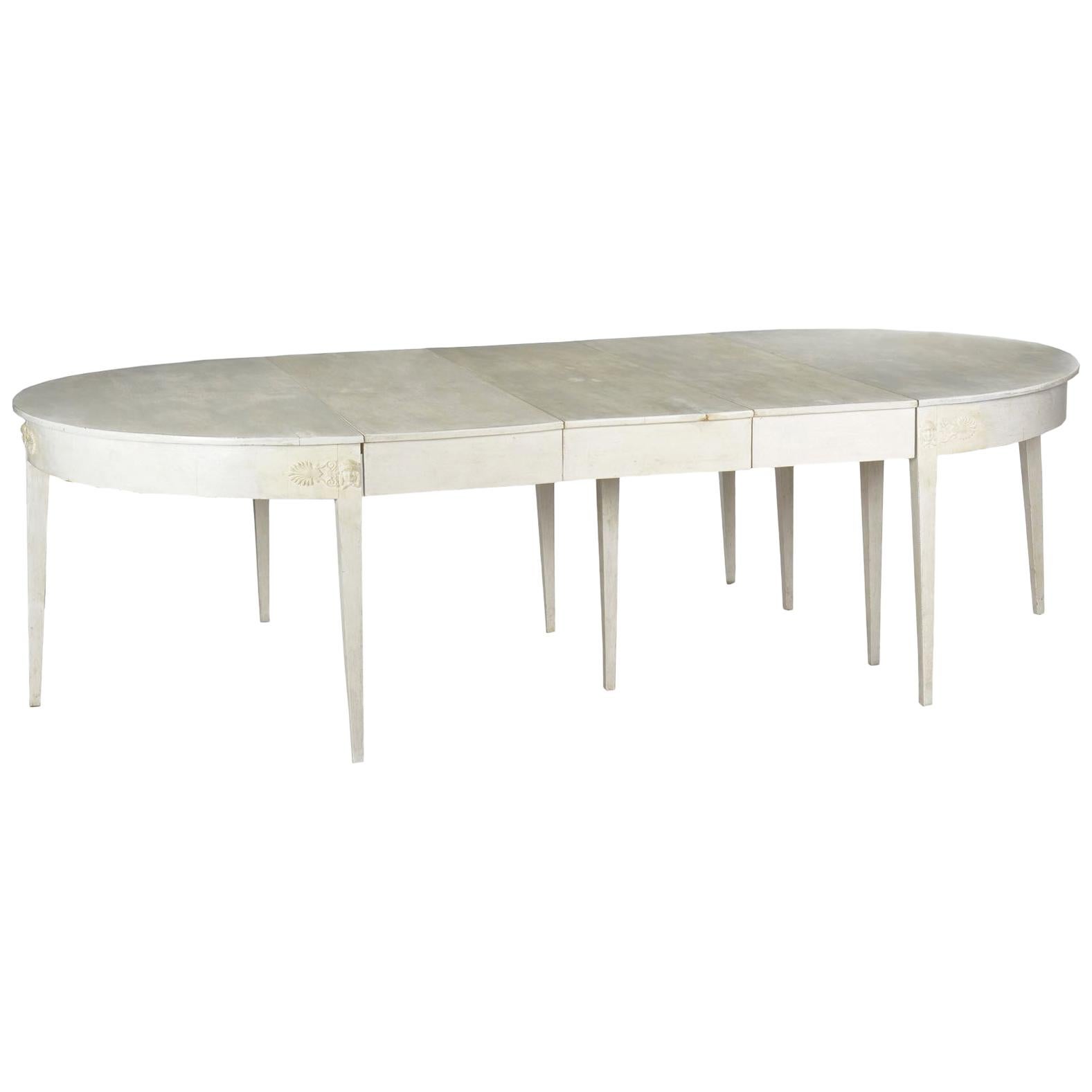 Swedish Gustavian Antique White Painted Dining Table at 1stDibs ...