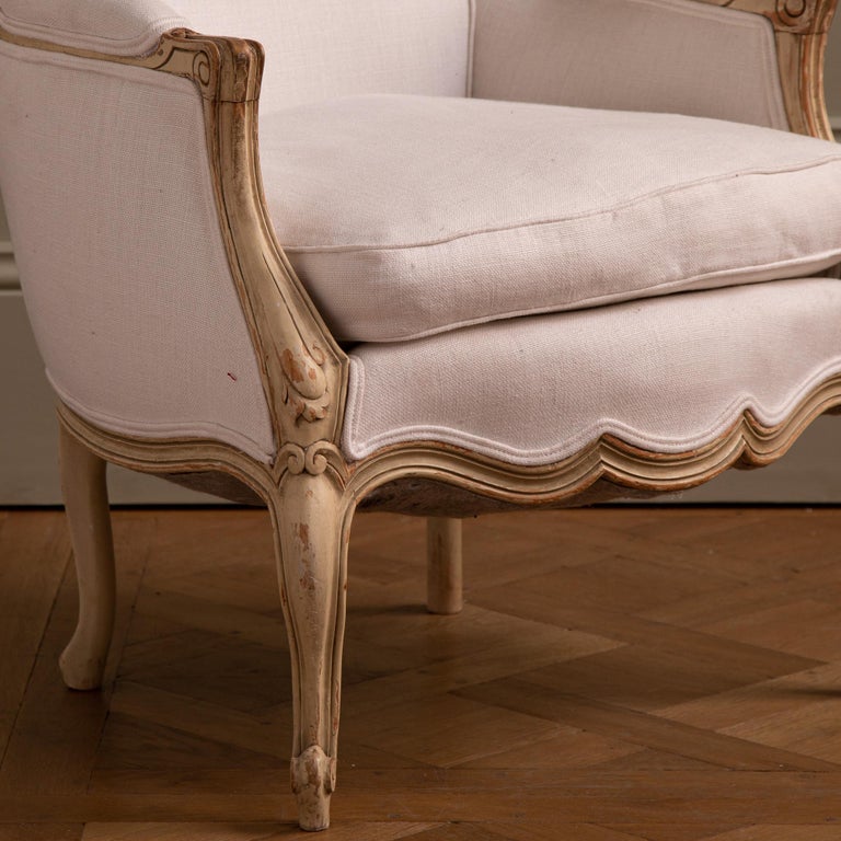 Swedish Gustavian Arm Chair Circa Early 1900's Painted Warm White For ...